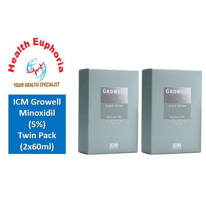 Growell Scalp Lotion 5% Twin Pack (2x60ml) *Growell Minoxidil* | Shopee ...