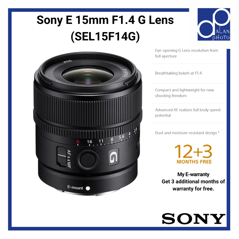 Sony E 15mm F1.4 G Lens (SEL15F14G) - [Local 12 + 3months Warranty ...