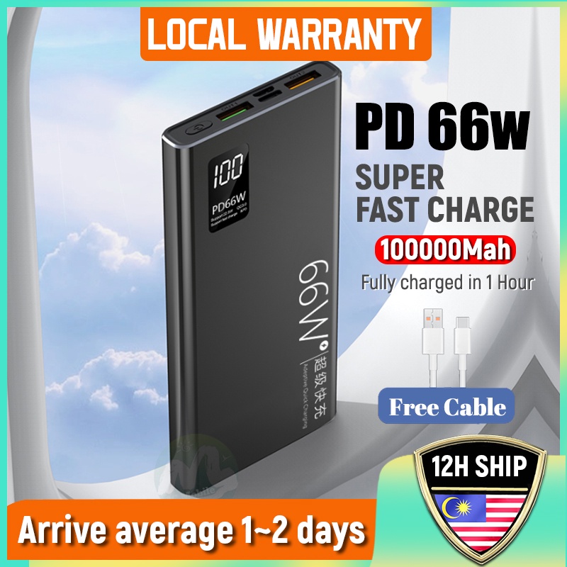 PD 66W Powerbank 100000mah Super Powerbank Flash Charging Power bank ...