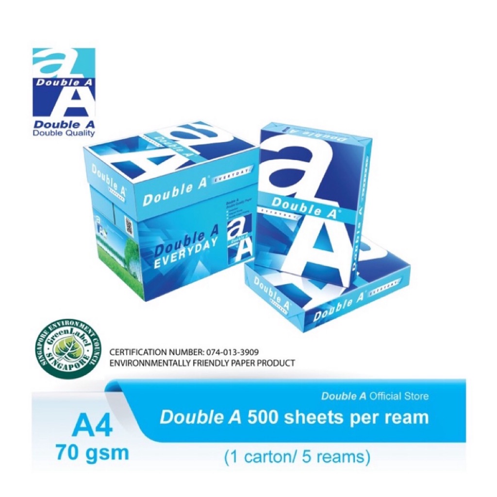 Double A Copy Paper A4 70gsm (1 carton= 5 reams) | Shopee Singapore