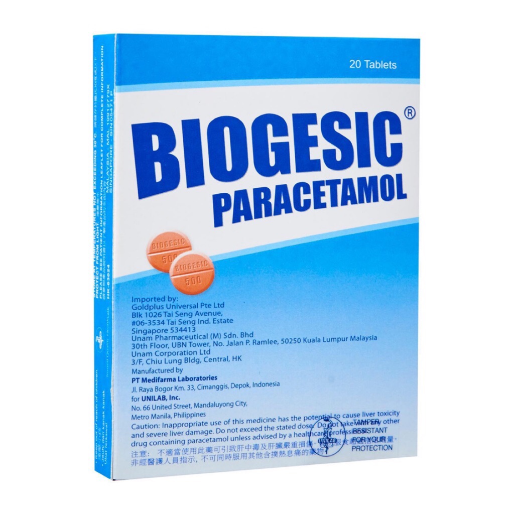 Triple pack - 3 x Biogesic 500mg 20s (Generic Paracetamol) | Shopee ...