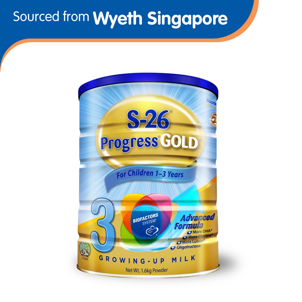 Wyeth®Nutrition S-26® Progress®GOLD® Stage 3 Growing-up Formula 1.6kg | Shopee Singapore