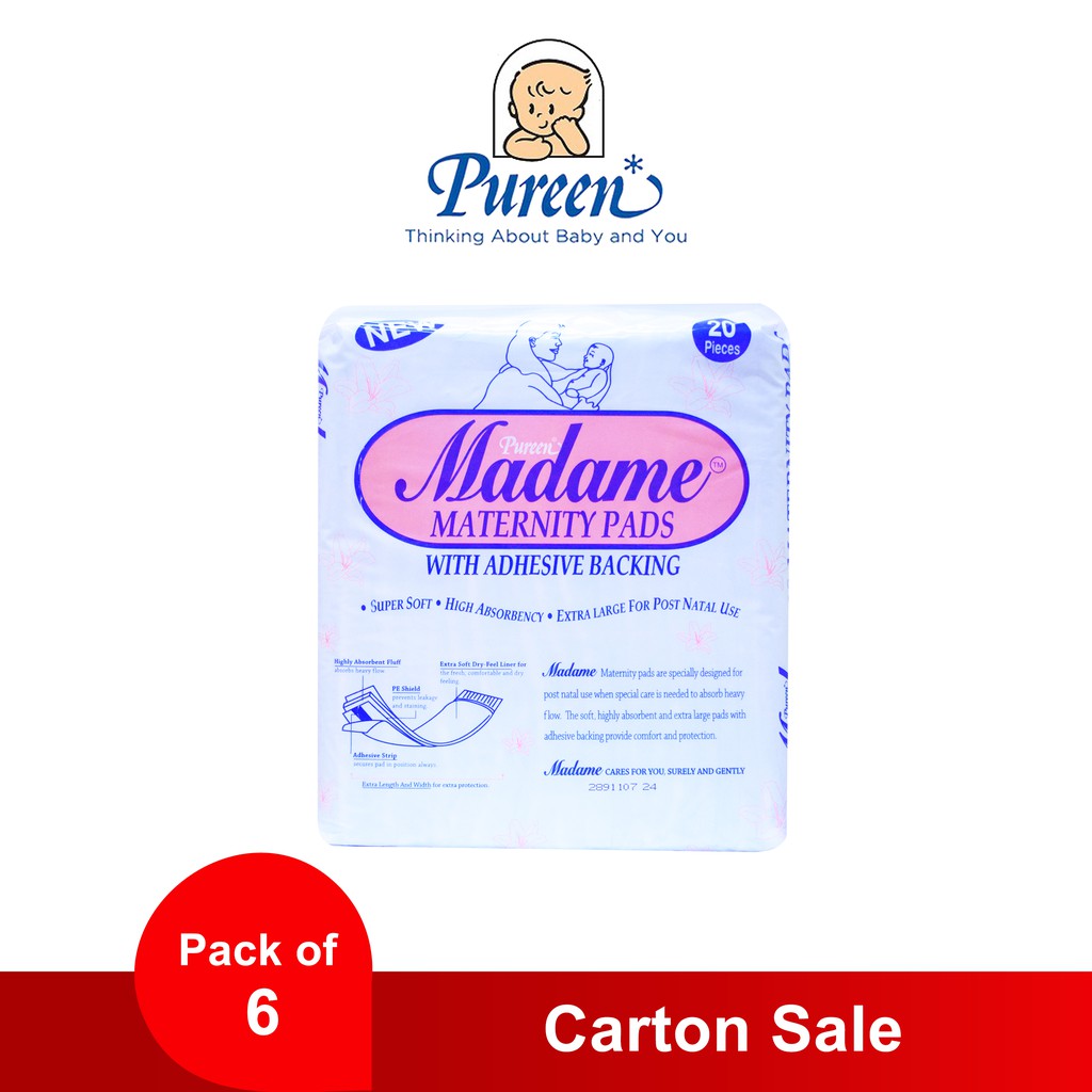 Pureen Madame Maternity Pad 20's X 6 Packs BUNDLE SALE | Shopee Singapore