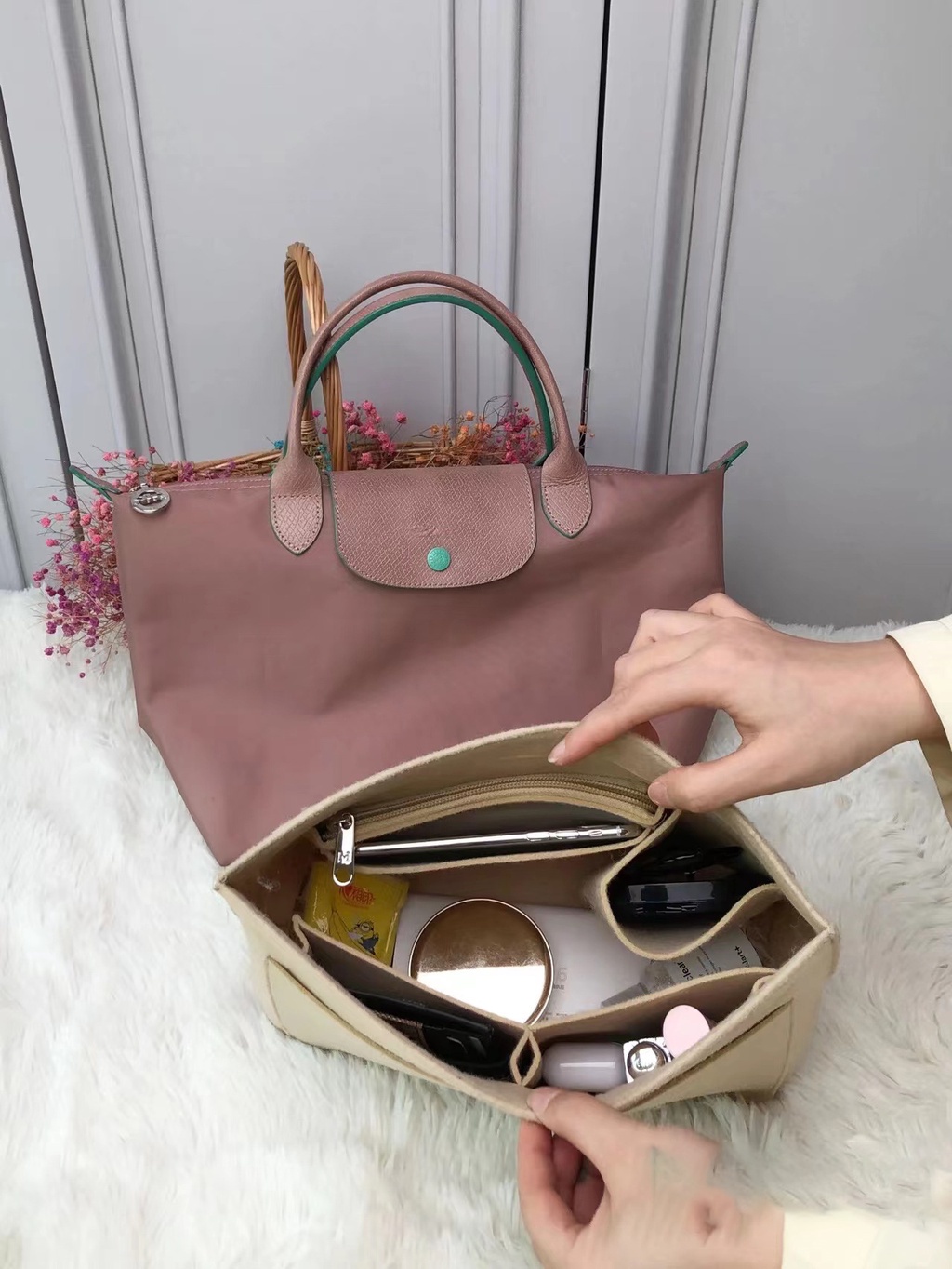 Felt Insert Bag Fits For LongChamp Liner Bag Organizer women Support ...