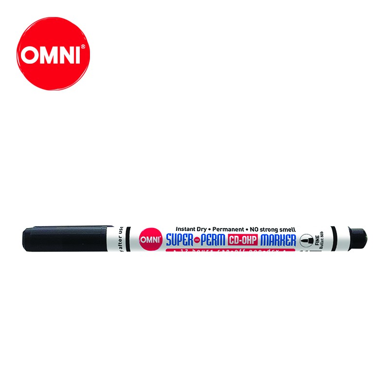 OMNI SUPER-PERM Perm/CD Mkr, Bullet-Tip [FINE], Cap-Off Safe Ink ...