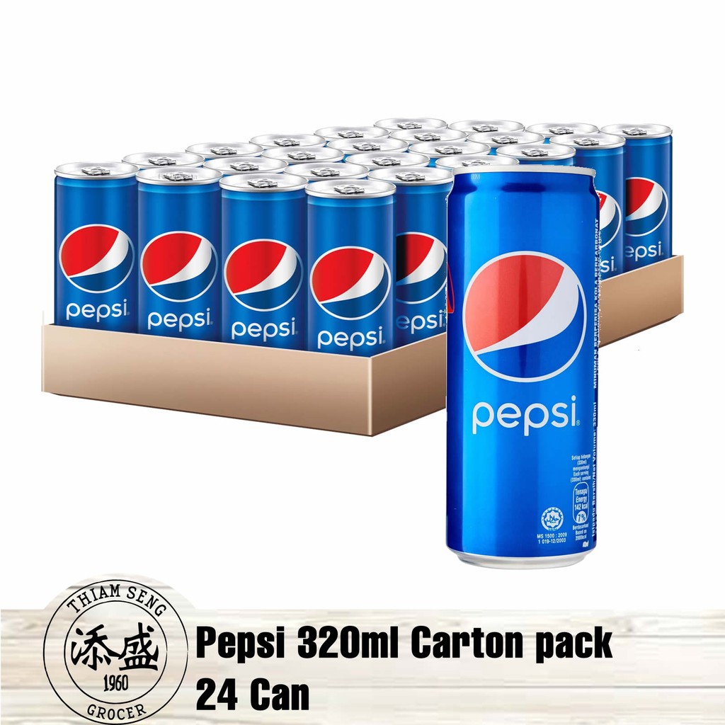 Pepsi Cola 320ml x 24 Can Carton Pack Pepsi | Shopee Singapore