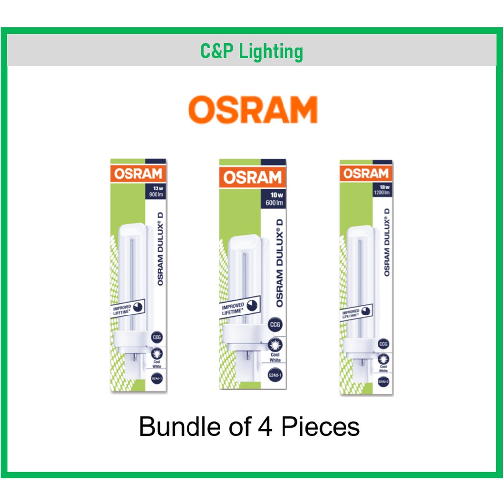 Osram Dulux D PLC 2-Pin Tubes 10W / 13W / 18W | Shopee Singapore