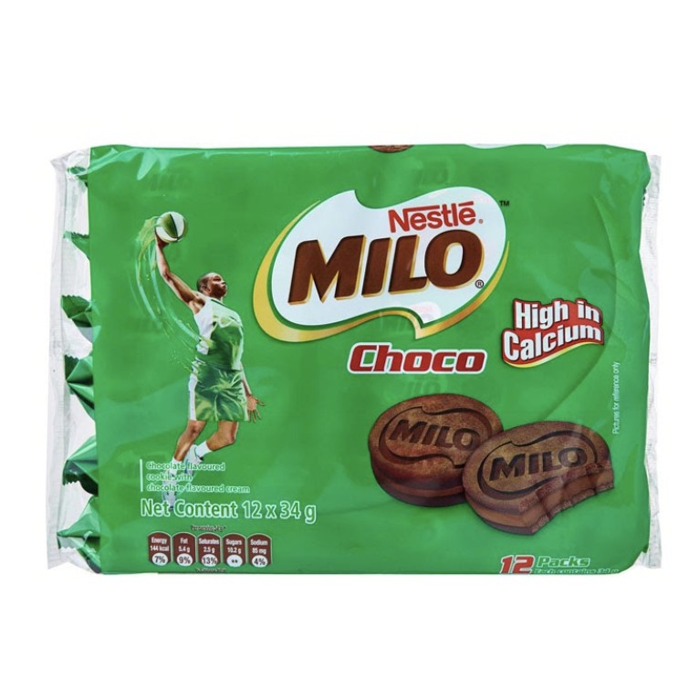 Milo Biscuit Sandwich Cookies (34g x 12 Packs x 5 Packs) | Shopee Singapore