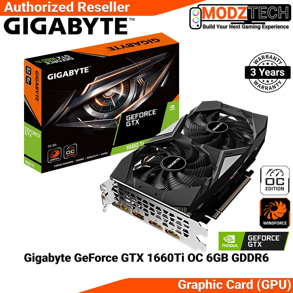 Gigabyte GeForce GTX 1660 Ti OC 6GB GDDR6 (GV-N166TOC-6GD) | Shopee ...