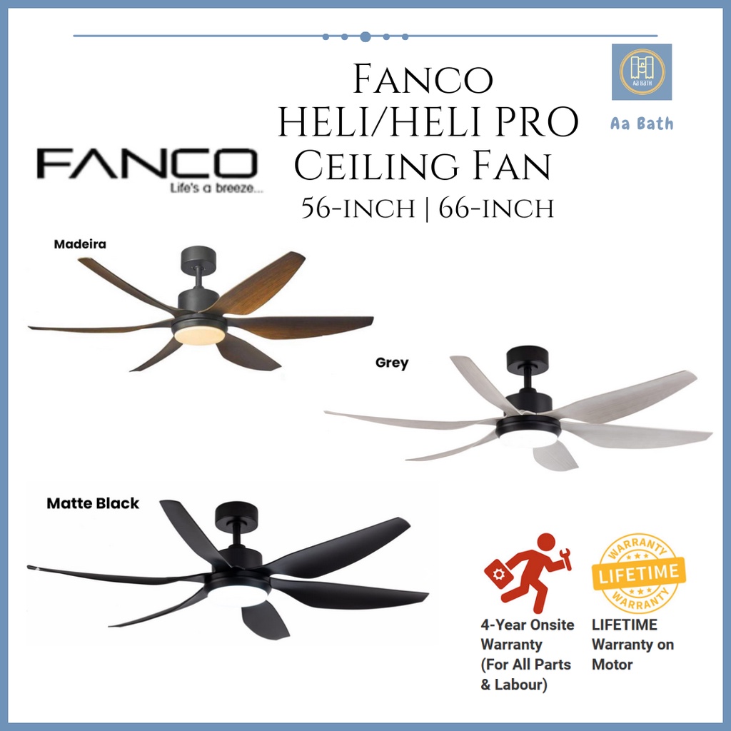 [Free Deliver] FANCO Heli / Heli Pro (56/66 inch) Ceiling Fan W 3 Tone ...