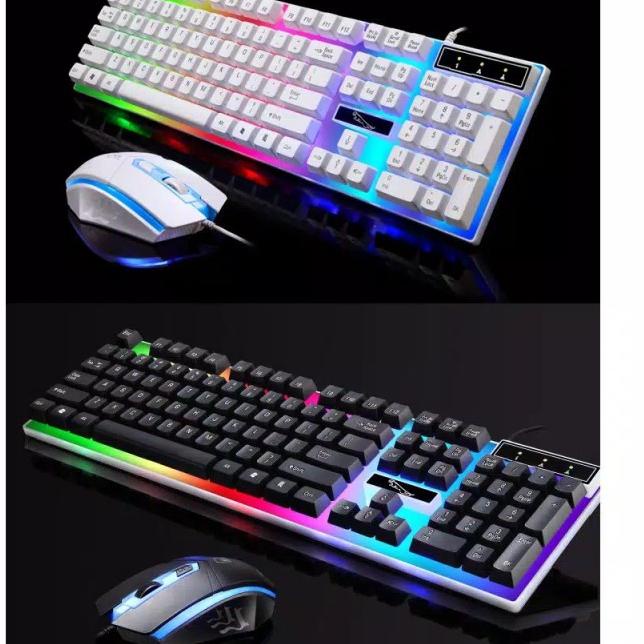 Gaming keyboard package + usb combo gaming mouse set g21b led lights ...