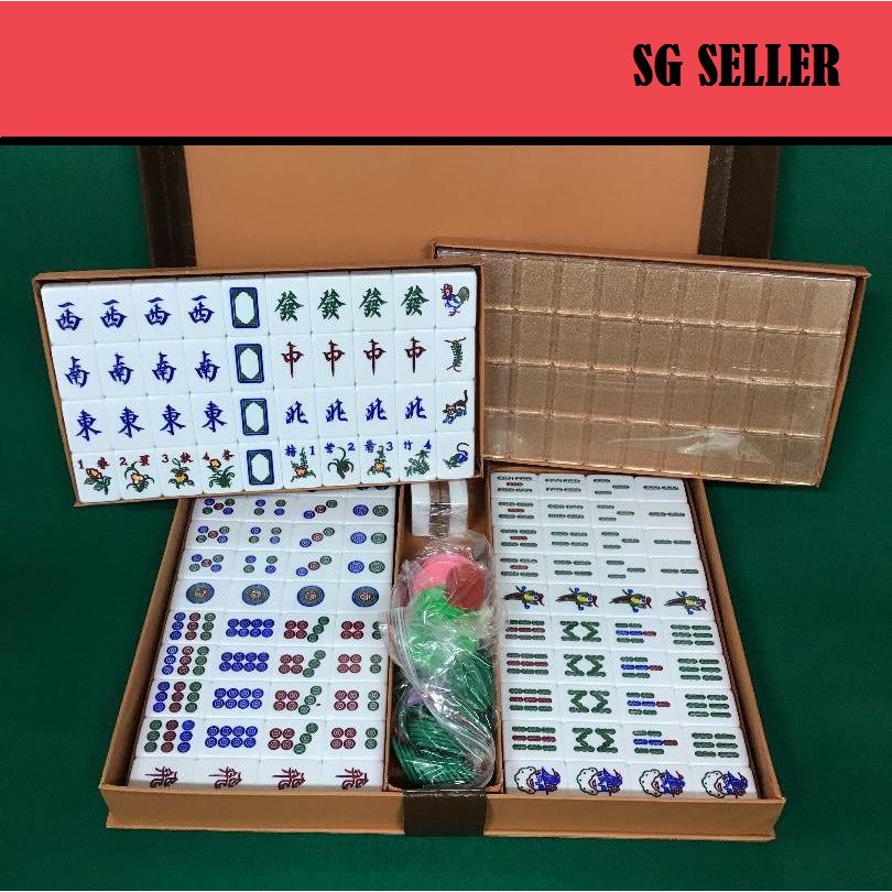 A1 Size champagne Gold Crystal Mahjong Set 160 tiles (Size 37mm ...