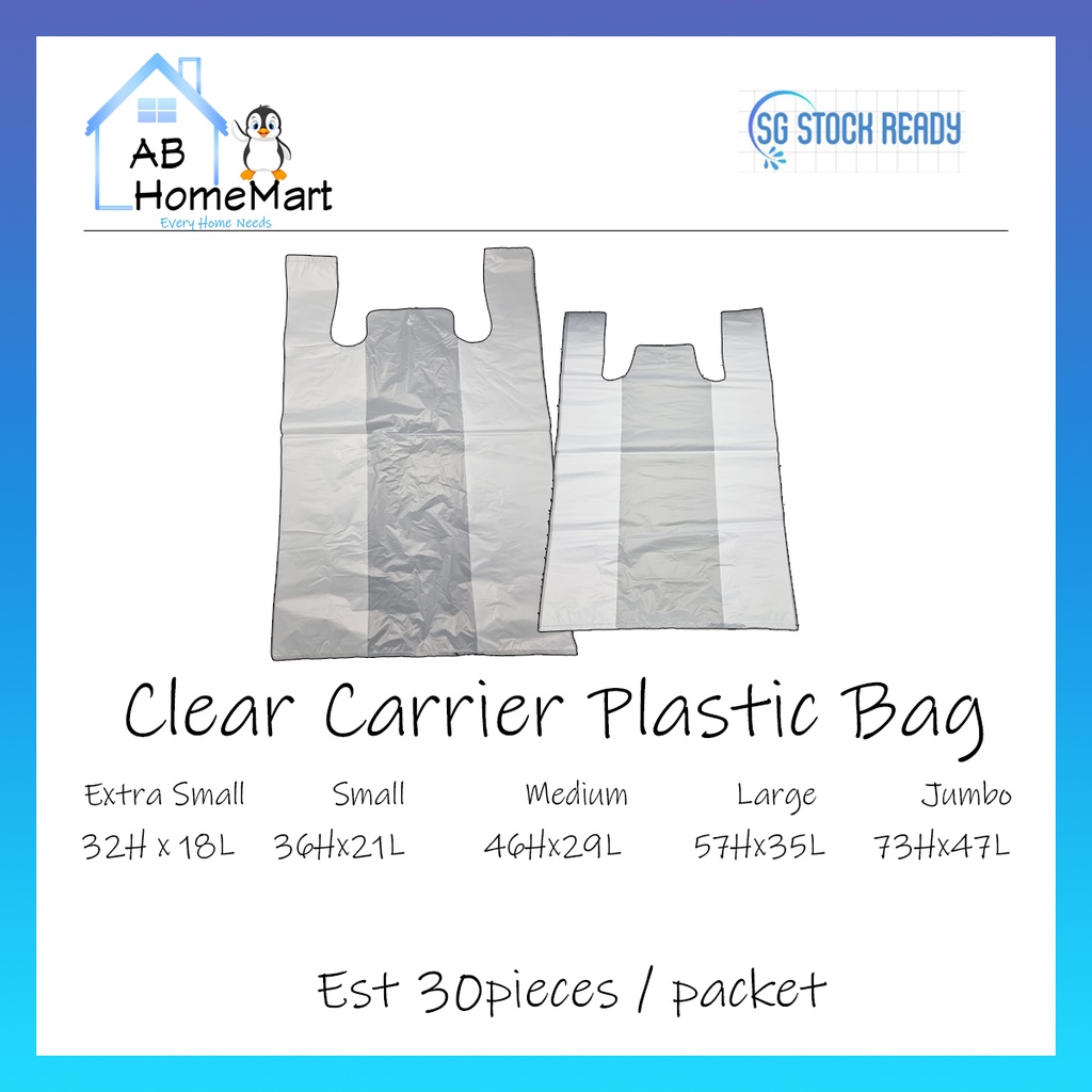 💯 [SG STOCK] Clear Carrier bag | Translucent Bag | Transparent Plastic ...