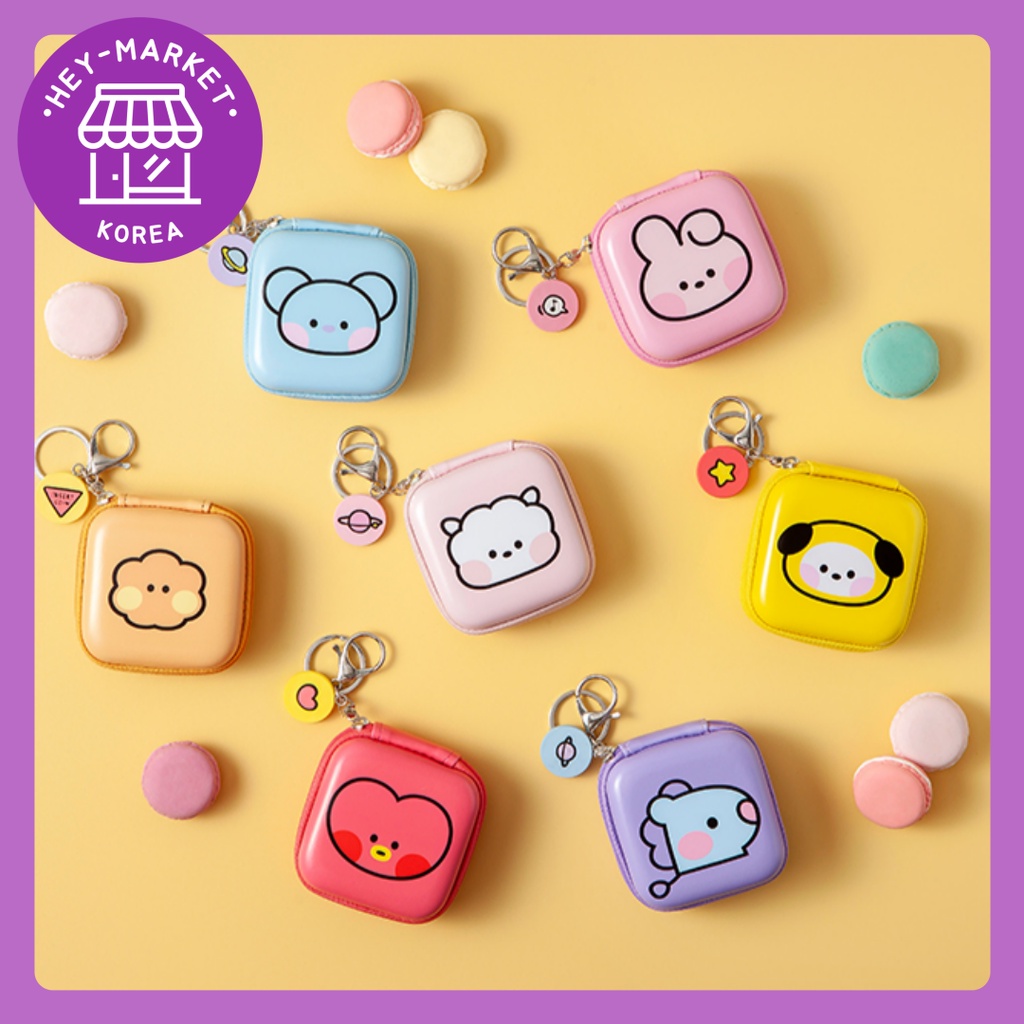 [BT21] minini Macaron Pouch / KOYA / RJ / SHOOKY / MANG / CHIMMY / TATA / COOKY / Keyring ...