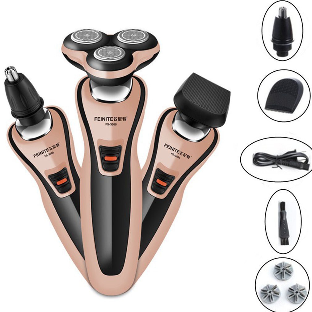 3 in 1 Rechargeable Electric Shaver Multifunction Waterproof Face Nose ...