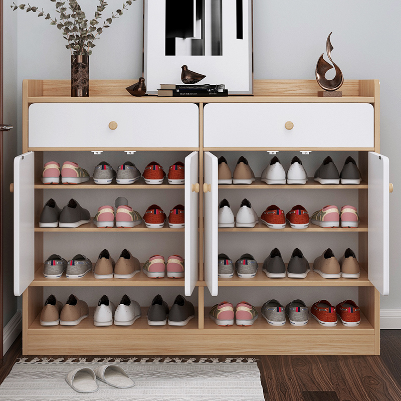 Shoe cabinet household door large capacity storage simple multi-storey ...