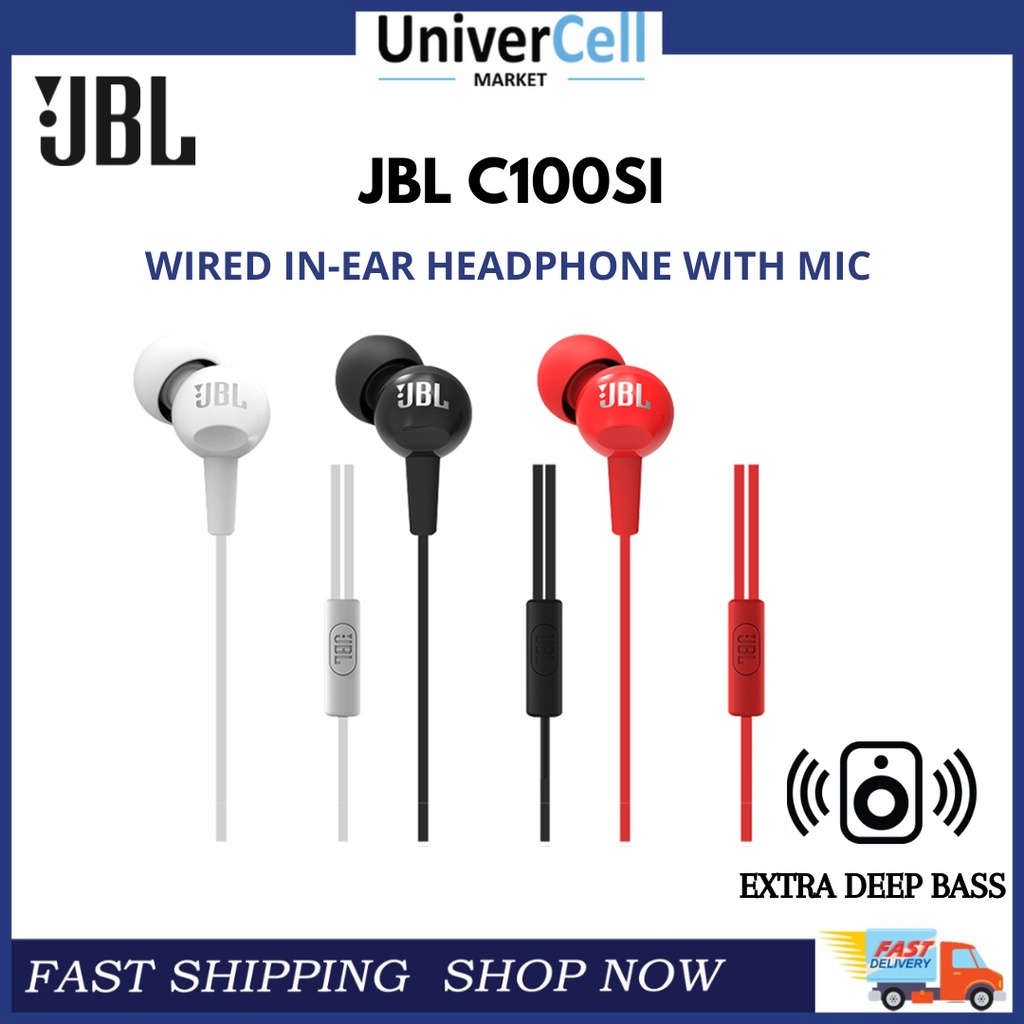 JBL C100SI WIRED IN-EAR HEADPHONE WITH MIC | JBL SIGNATURE SOUND ...