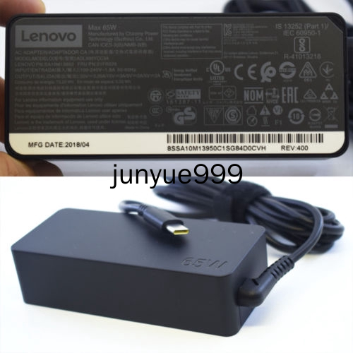 Lenovo 20V 3.25A 65W usb-c Type-C Ac Power Adapter Charger for Thinkpad ...