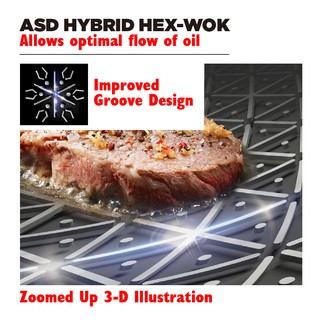 ASD Hybrid 3-PLY 32CM Hex-Wok with Self-Standing Cover / Stainless ...