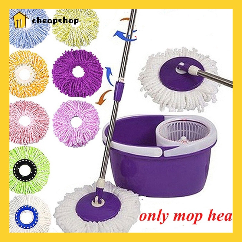 Replacement Microfiber Mop Heads 360 Spin Round Shape Standard Size ...