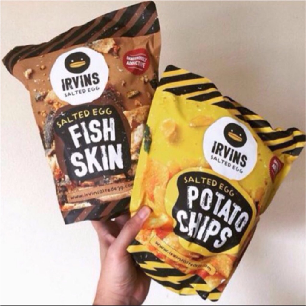 Irvin's salted egg potato chips, fish skin & tapioca chips | Shopee ...