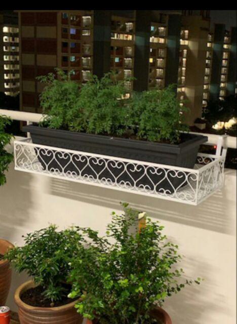 Flower Rack Parapet Hanging Planter Railing Basket Gardening Organiser ...