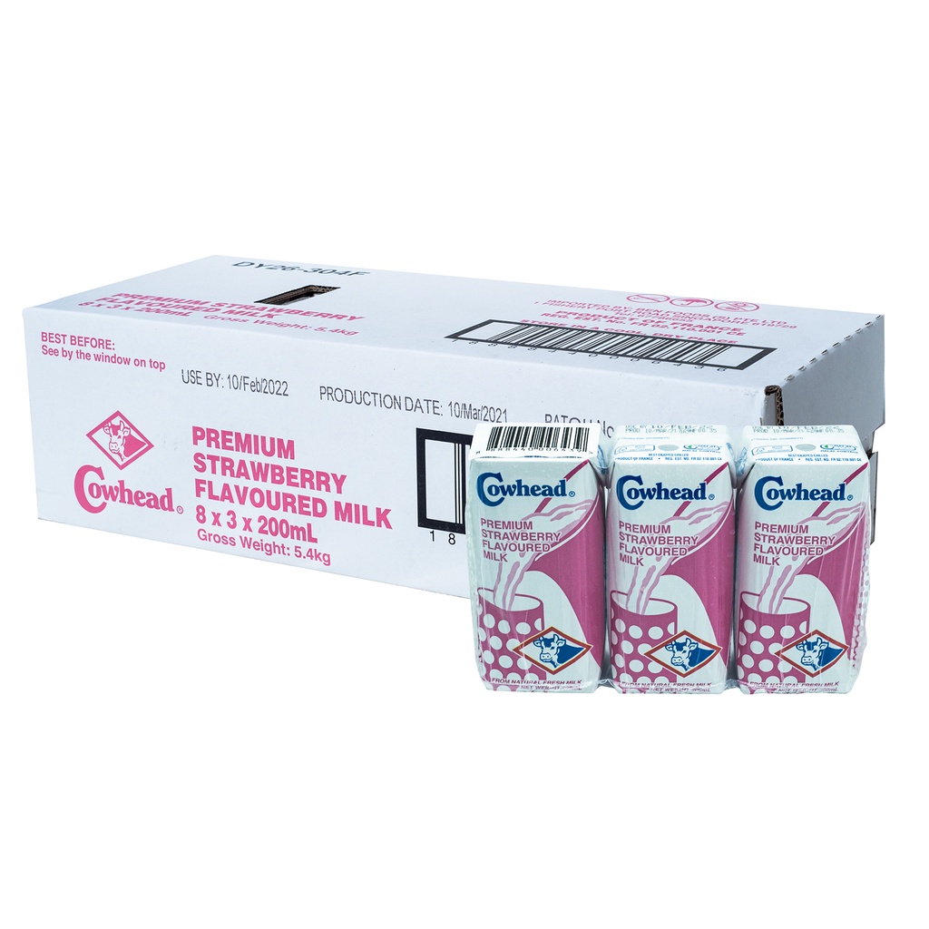 Cowhead UHT Milk Strawberry 3s 200ml - Carton | Shopee Singapore