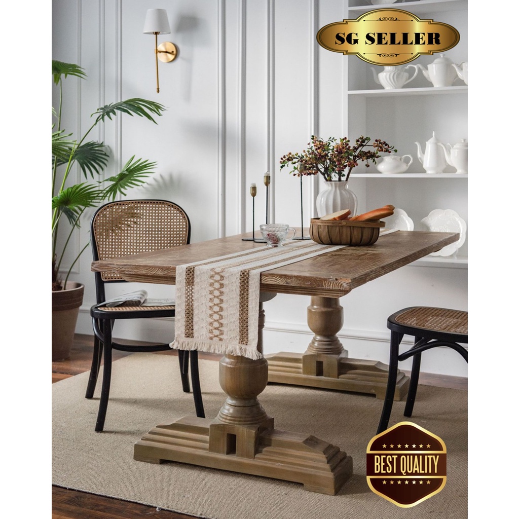 [SG Seller] Rustic Linen Table Runner Farmhouse Style Table Runners ...