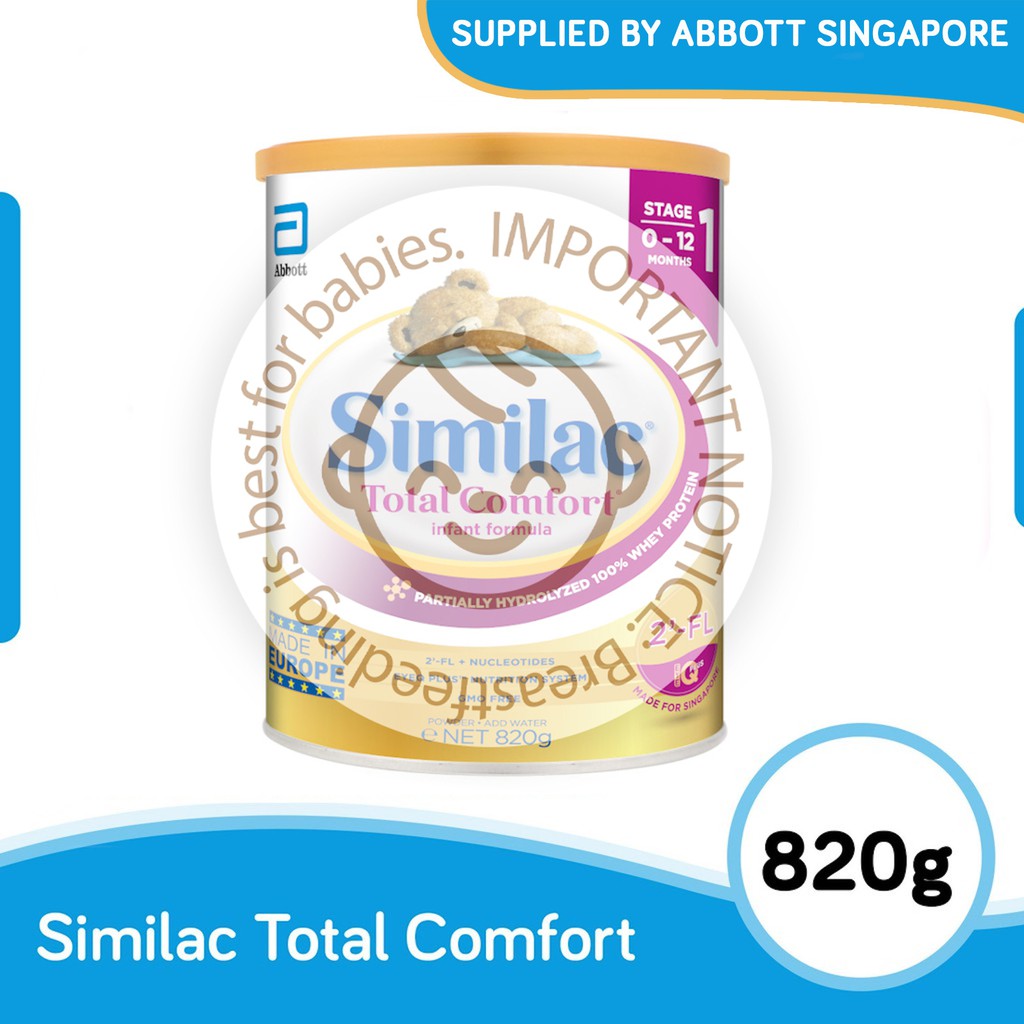 Similac Total Comfort Stage 1 Baby Milk Powder Formula 2'-FL 820g (up ...
