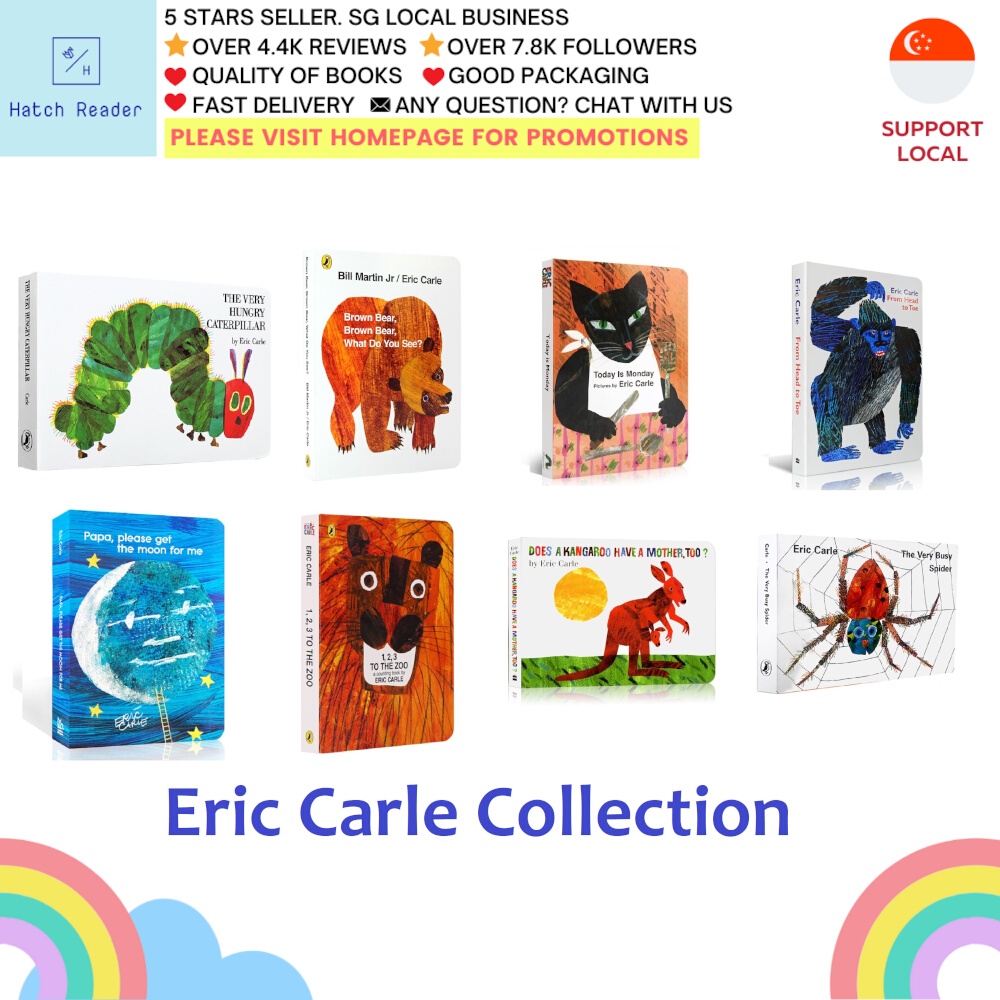 The Very Hungry Caterpillar children board book Eric Carle Brown Bear ...