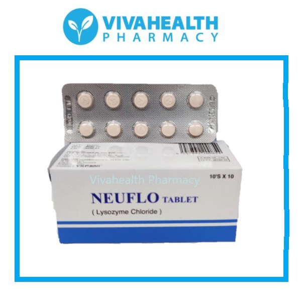 Neuflo Tablet 100s - Lysozyme Chloride 90mg | Shopee Singapore
