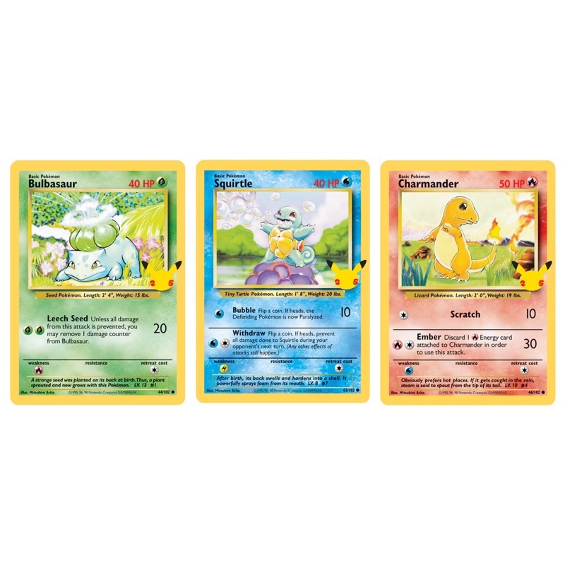 [1 Jumbo Card] Charmander Squirtle Bulbasaur 25th Jumbo Card | Shopee ...