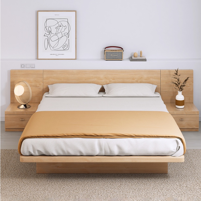 Japanese tatami bed bedroom high box storage double bed modern ...