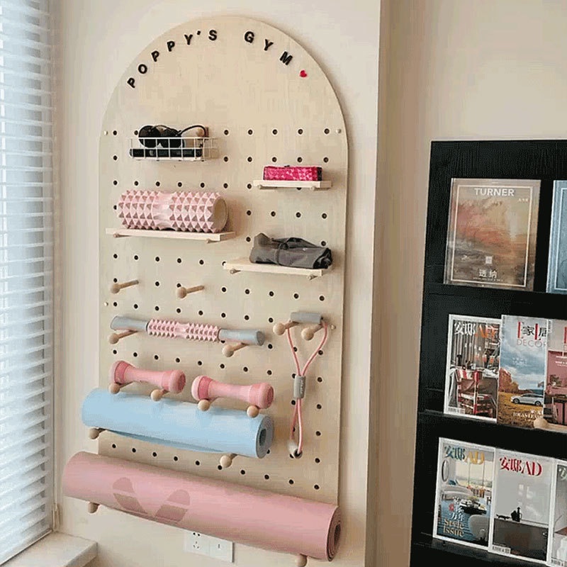 Home Gym Equipment Storage Organizer Wall Board Yoga Mat Dumbbell ...