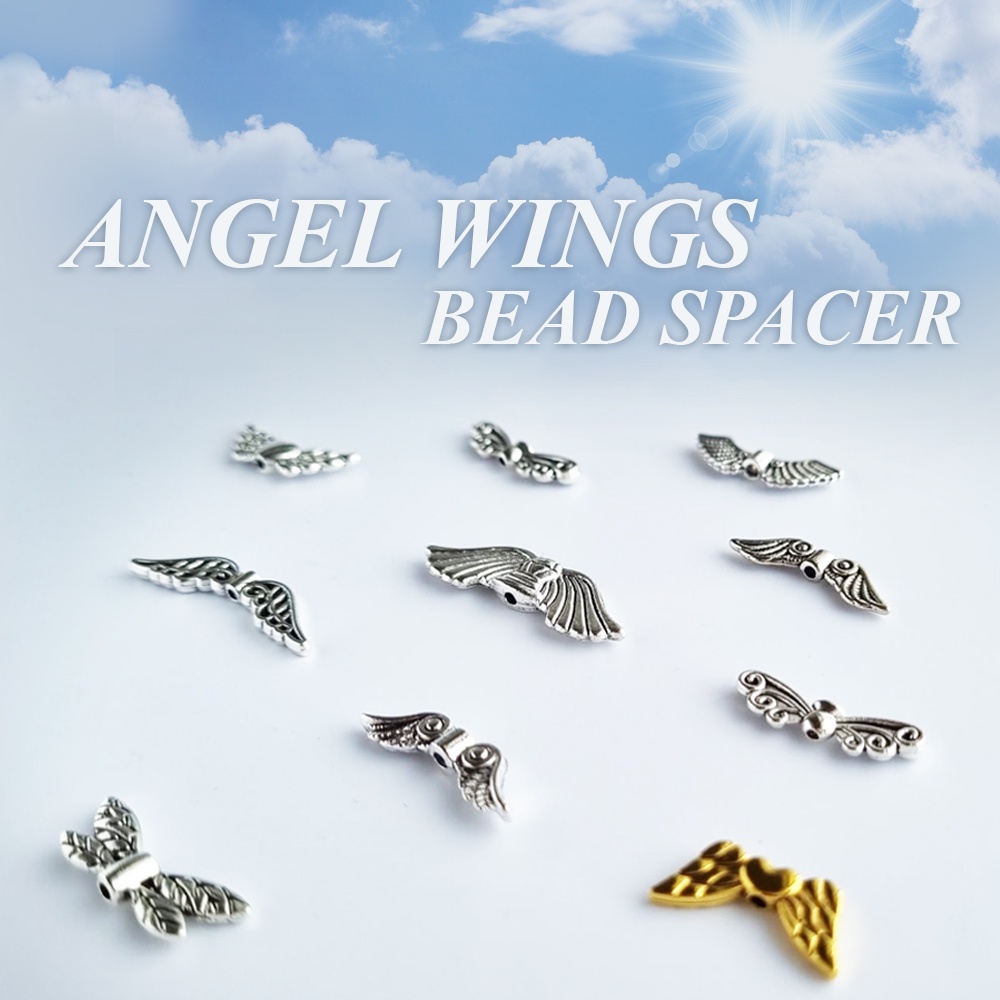 10g Tibet Silver Angel Wings Bead Spacer for DIY, charm and accessories ...