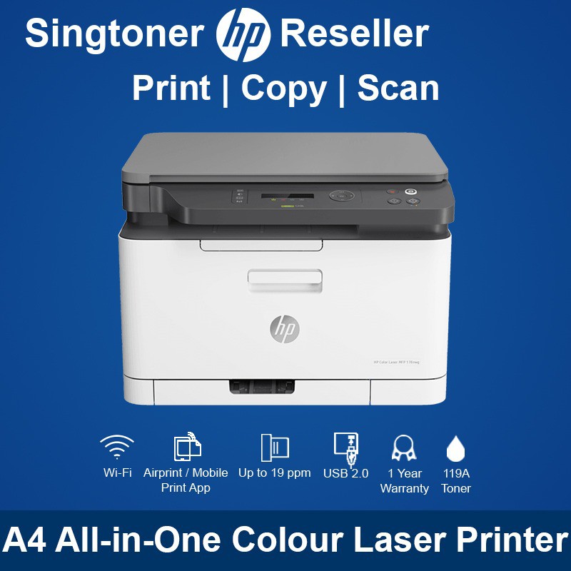 [Original] HP Color Laser 178nw Wireless A4 All in One Laser Printer ...
