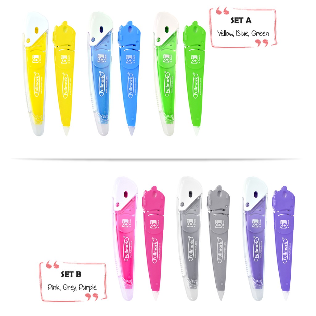 Fullmark Refillable Correction Tape Model J , 3+3 Pack | Shopee Singapore