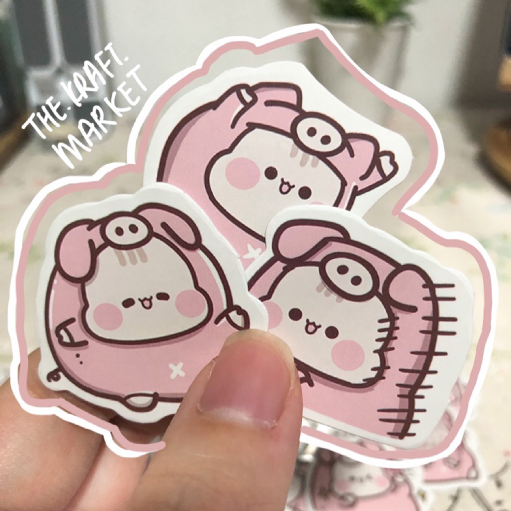 Cute Pink Piglet Stickers (15pc/BUJO/Scrapbook) | Shopee Singapore