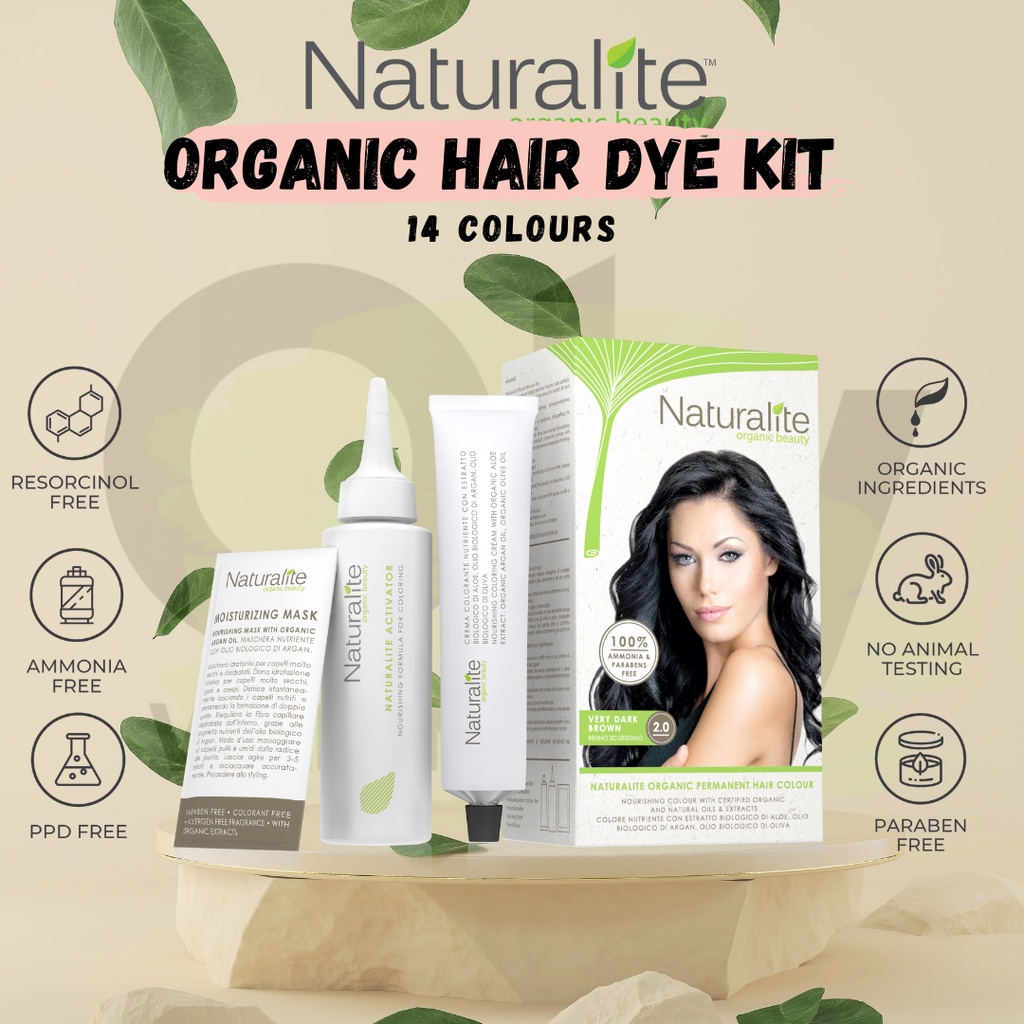 Naturalite Organic Beauty - Permanent Hair Dye Kit (14 Colours ...