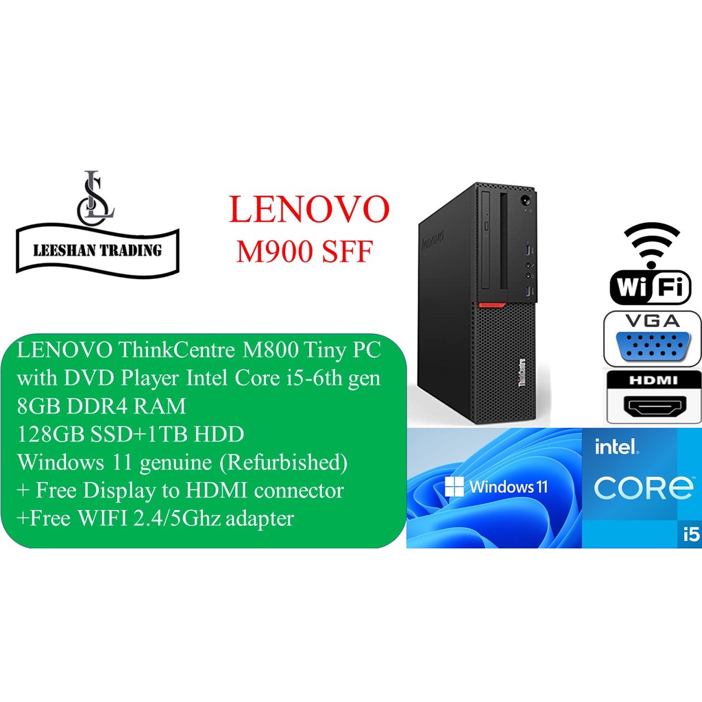 LENOVO ThinkCentre M900 SFF Desktop Intel Core i5-6th gen windows 11 ...
