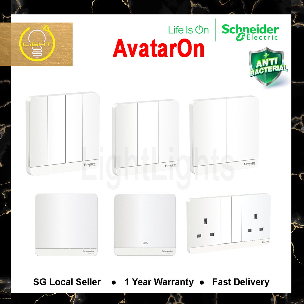 [SG SELLER] Schneider Electric AvatarOn Antibacterial - White | Shopee ...