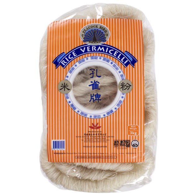 Peacock Brand Rice Vermicelli /Bee Hoon (3KG) | Shopee Singapore