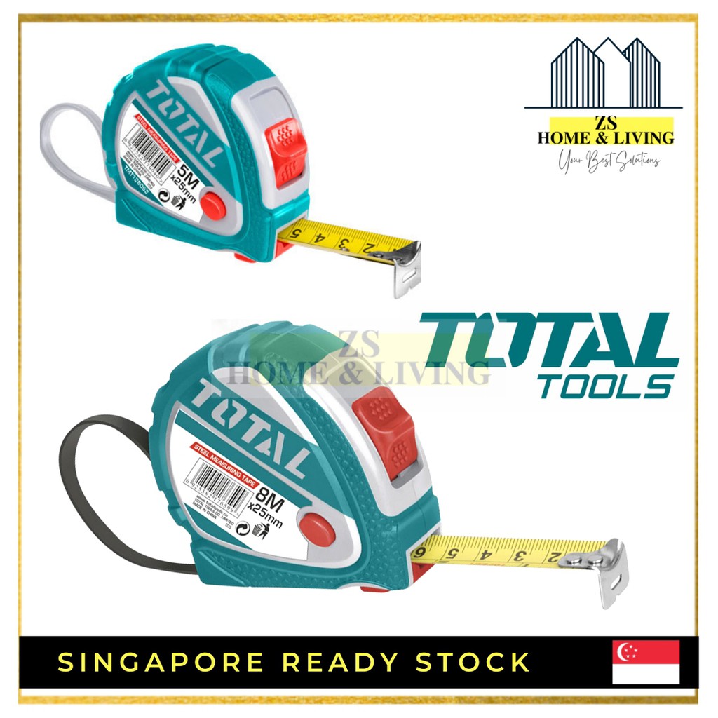 Total Steel measuring tape 5M & 8M Width 25mm, Dual Printing of Metric ...