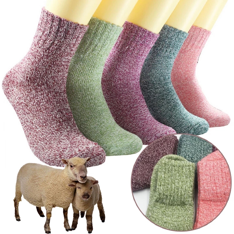 Winter Wool Cashmere Thick Socks / Women Lady Soft Casual Warm Wool ...