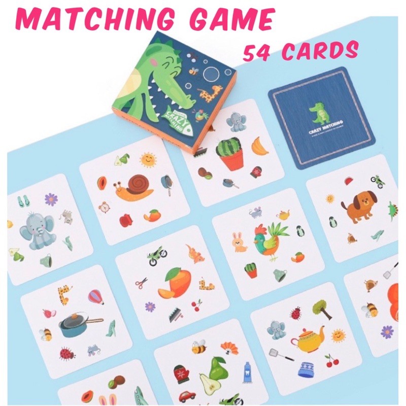54pcs Matching Cards Crazy Matching Game Flashcards | Shopee Singapore