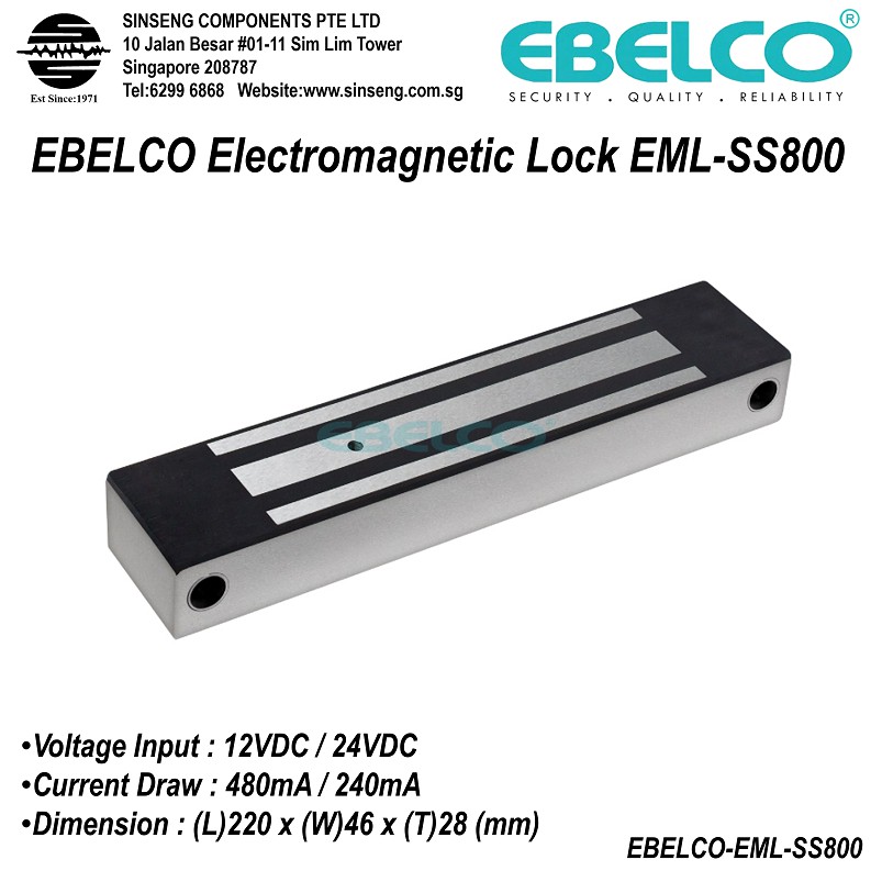 800lbs EBELCO Waterproof Outdoor EM Lock Electromagnetic Lock EML-SS800 ...