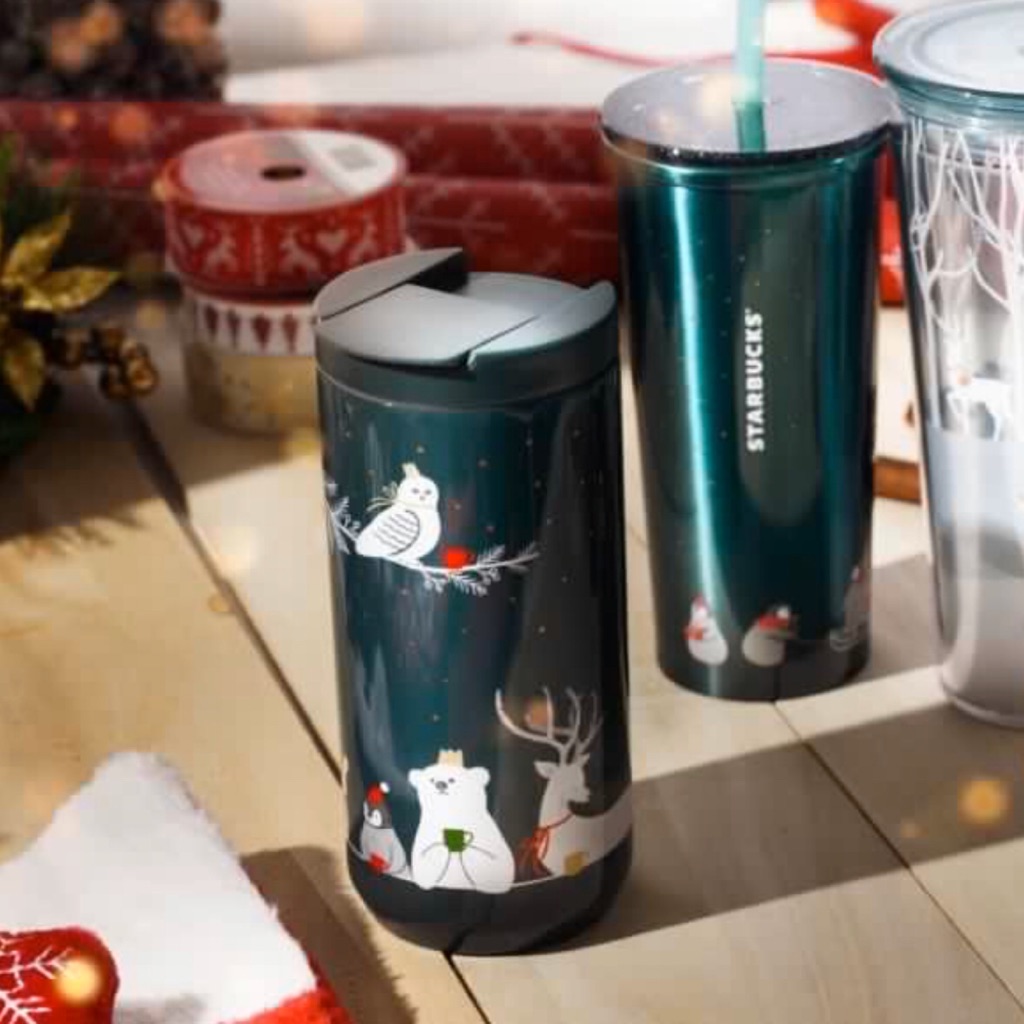 (Instock) Starbucks 12oz holiyay green stainless steel thermal flask ...