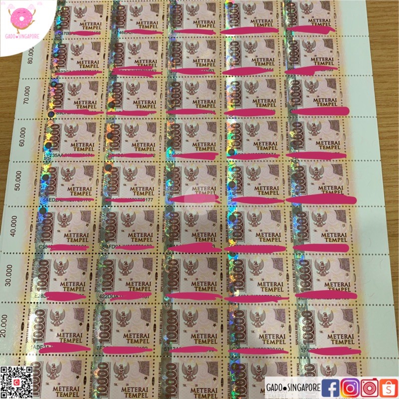 Stamp Meterai (Materai 6000, Materai 10000) Meterai Indonesia | Shopee ...