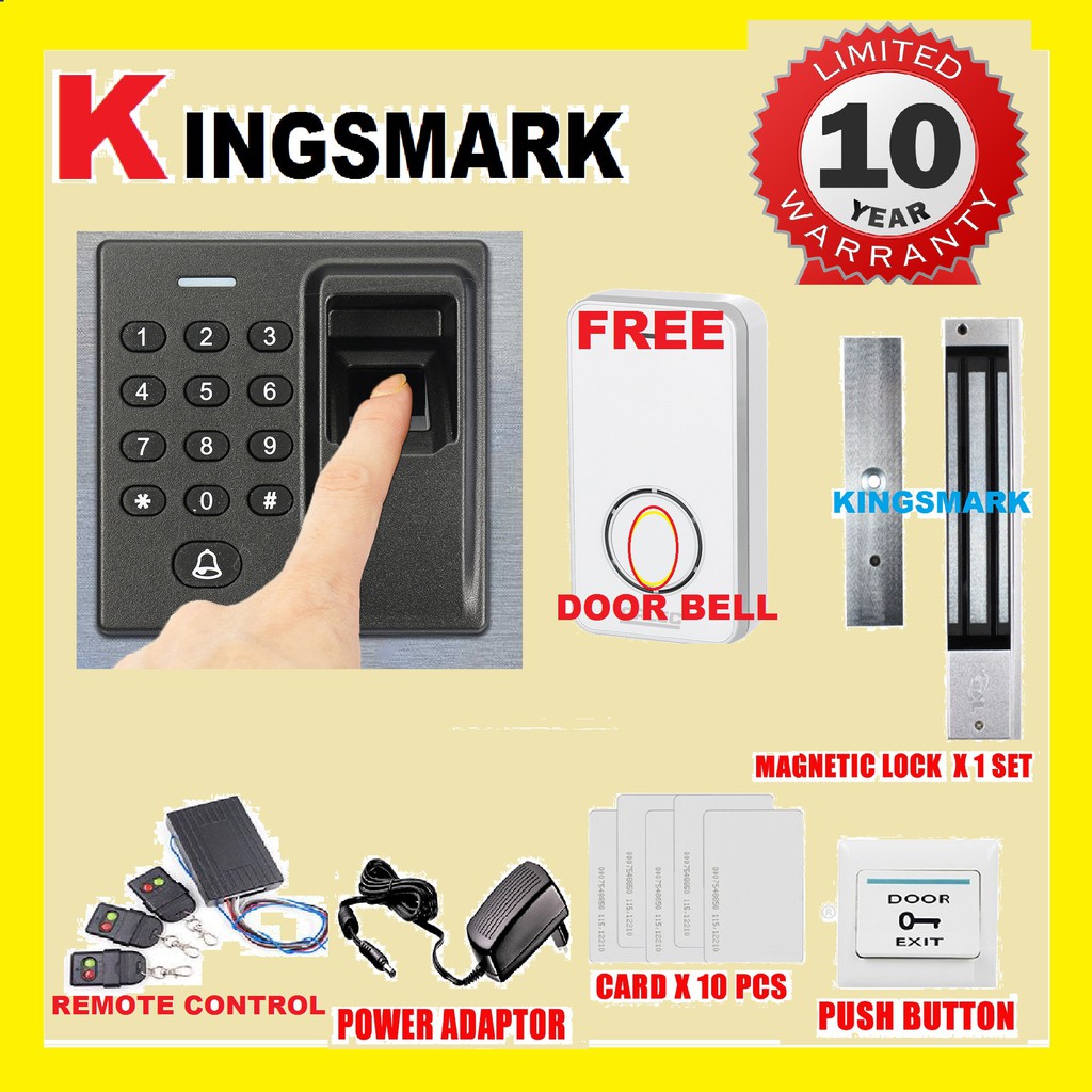 FINGERPRINT DOOR ACCESS SECURITY SYSTEM WITH REMOTE CONTROL | Shopee ...
