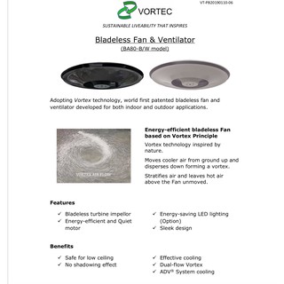 Vortec Bladeless Ceiling Fan & ventilator | Shopee Singapore